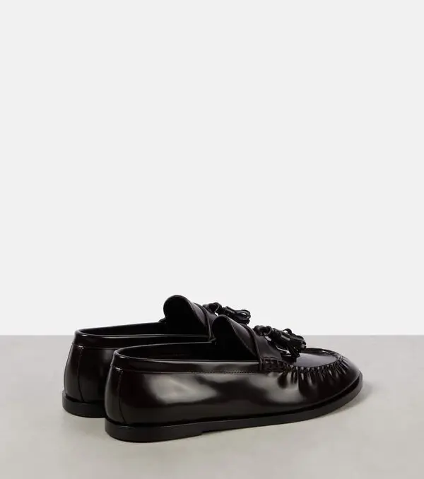 THE ROW Leather Penny Loafers - Brown