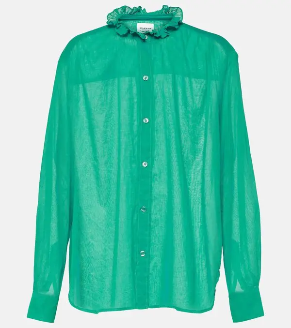 MARANT ETOILE Ruffle-trimmed Cotton Shirt