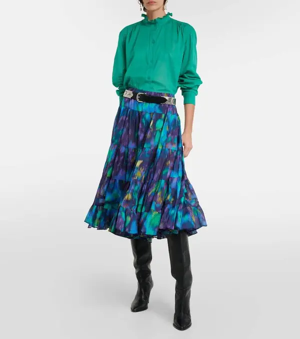 MARANT ETOILE Ruffle-trimmed Cotton Shirt
