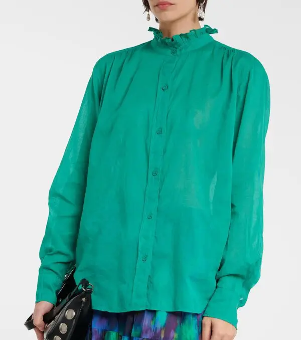 MARANT ETOILE Ruffle-trimmed Cotton Shirt