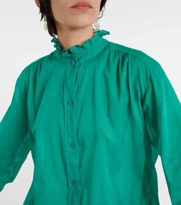 MARANT ETOILE Ruffle-trimmed Cotton Shirt