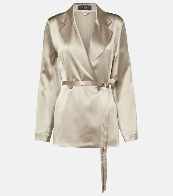 JOSEPH Joubert Silk Satin Jacket - Beige