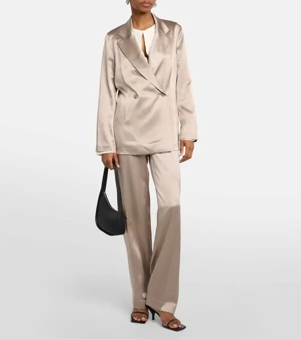JOSEPH Joubert Silk Satin Jacket - Beige
