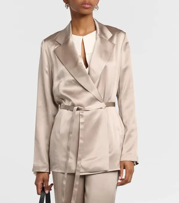 JOSEPH Joubert Silk Satin Jacket - Beige