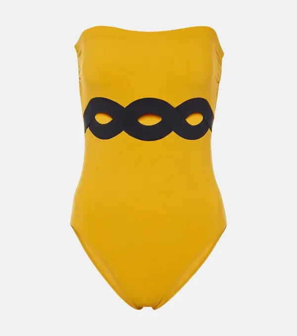 KARLA COLLETTO Octavia Cutout One Piece Swimsuit - Yellow