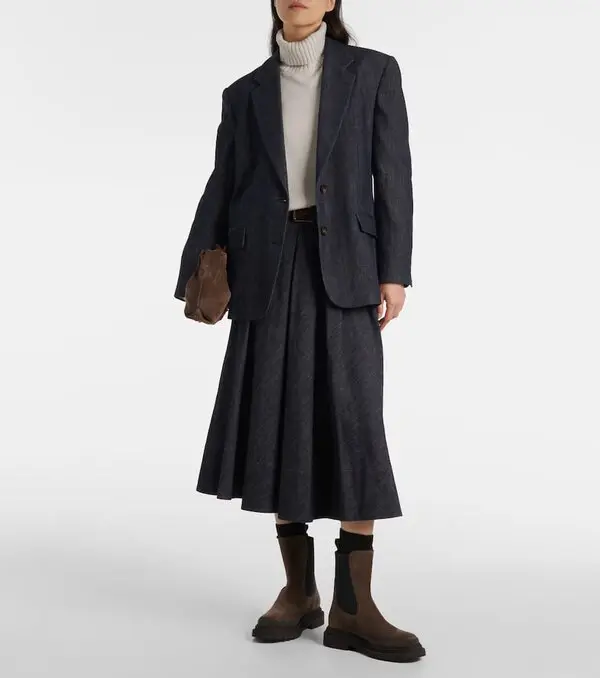 Brunello Cucinelli Single-breasted Denim Blazer