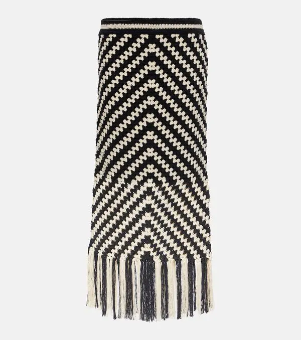 Zimmermann Halliday Crochet Midi Skirt - Multicoloured