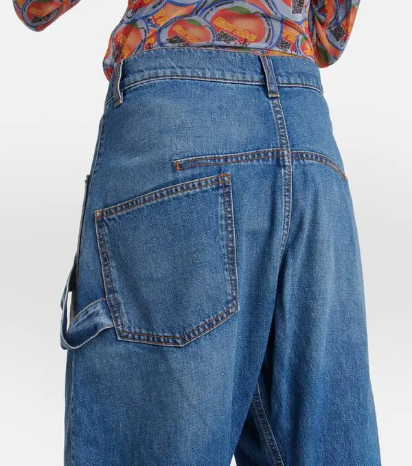 JW Anderson Twisted Embroidered Wide-leg Jeans