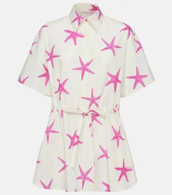 Valentino Garavani Starfish Cotton Poplin Minidress - White