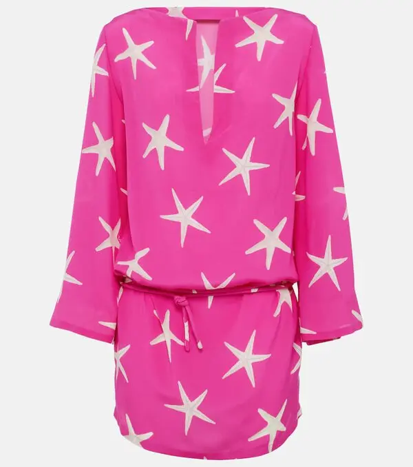 Valentino Garavani Printed Silk Minidress - Pink