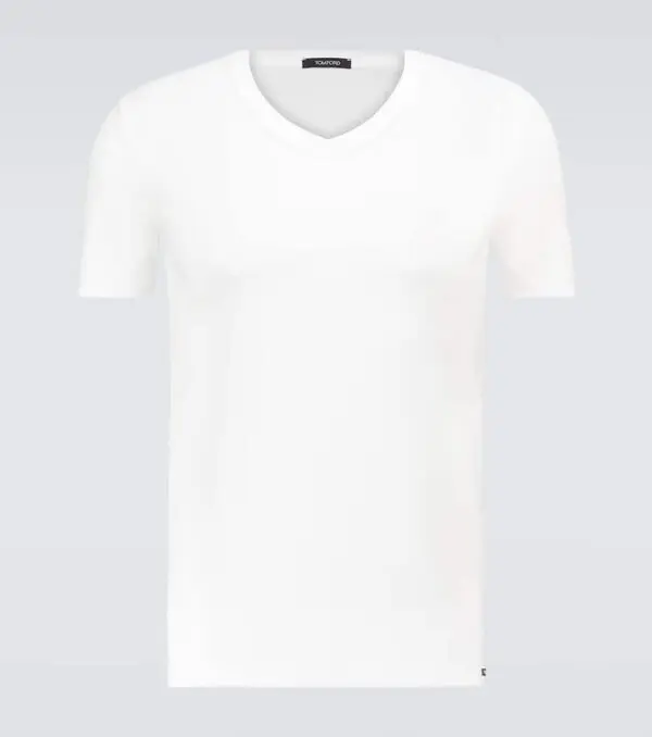 TOM FORD Stretch-cotton V-neck T-shirt