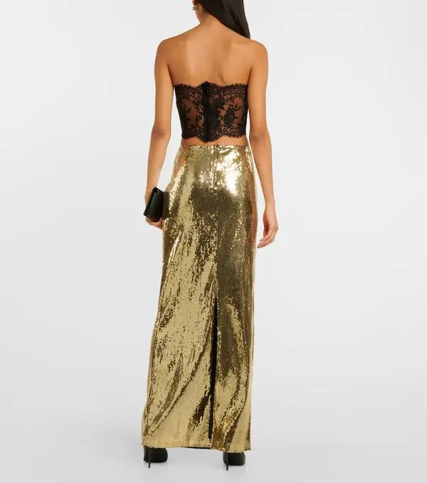 Dolce & Gabbana Sequined Maxi Skirt - Gold