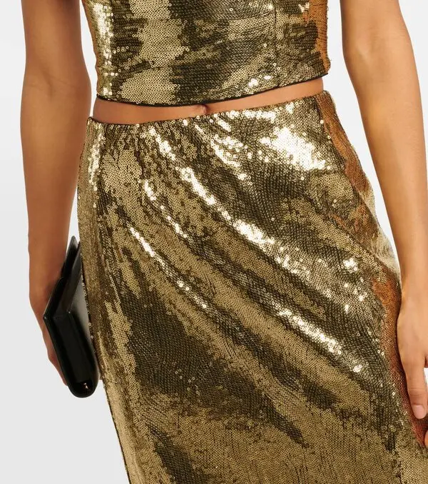 Dolce & Gabbana Sequined Maxi Skirt - Gold
