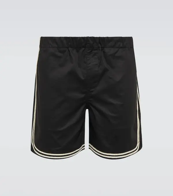 Commas Cotton Shorts - Black