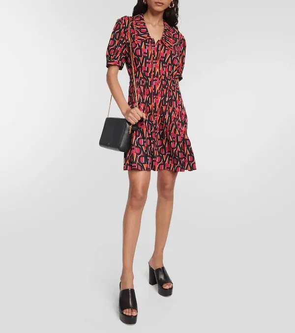 Diane Von Furstenberg Darius Logo Minidress
