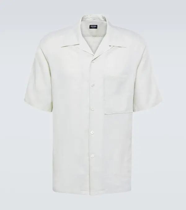 Zegna Linen Bowling Shirt - White