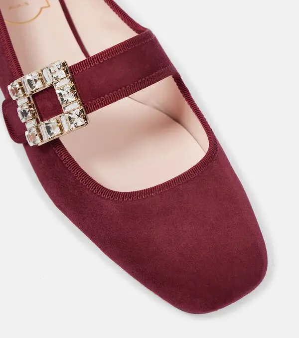 ROGER VIVIER Tres Vivier Babies Suede Mary Jane Flats