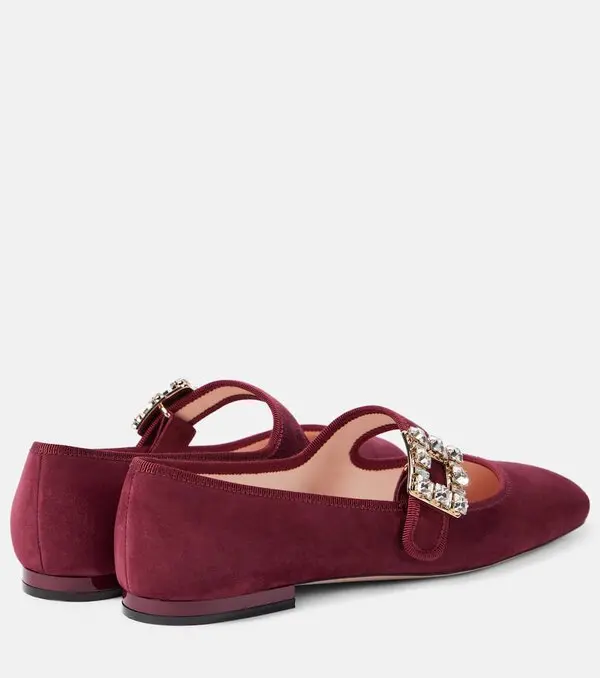 ROGER VIVIER Tres Vivier Babies Suede Mary Jane Flats