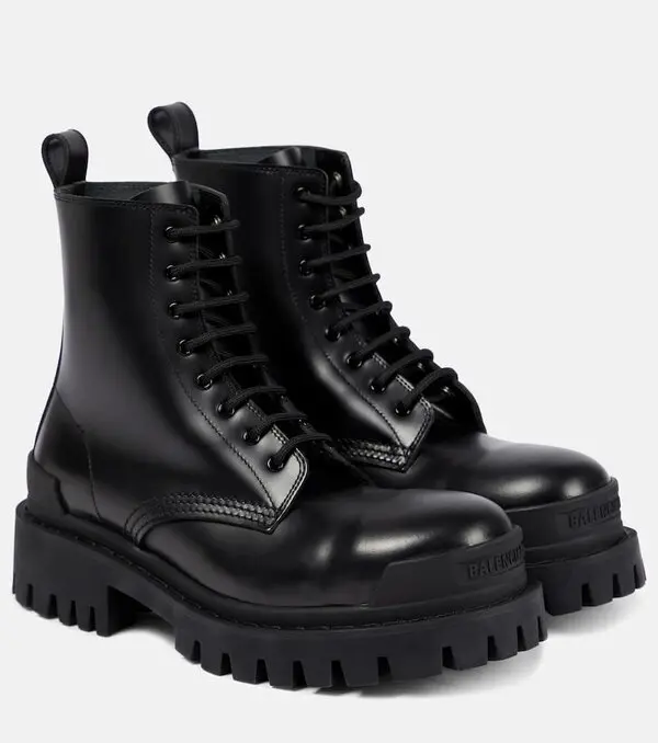 Balenciaga Strike Leather Ankle Boots