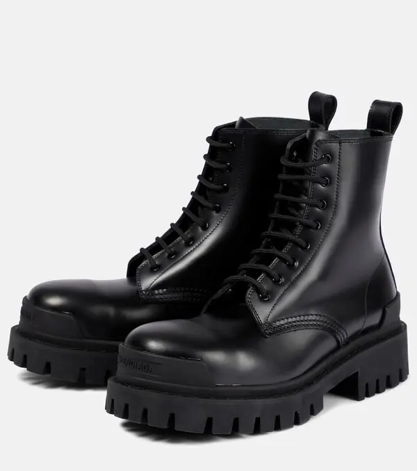Balenciaga Strike Leather Ankle Boots