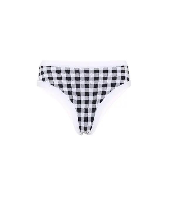 TROPIC OF C La Plage Gingham Bikini Bottom - White