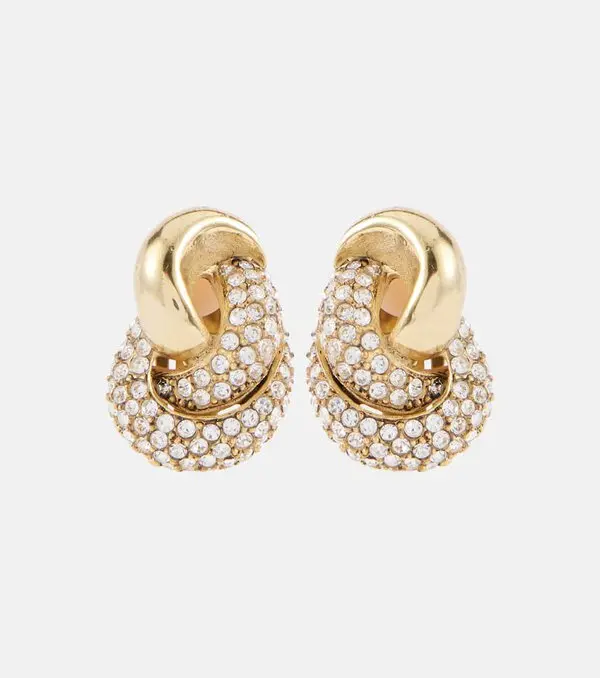 Oscar De La Renta Love Knot Embellished Clip-on Earrings - Gold