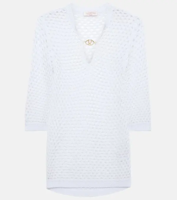 Valentino Garavani Fishnet Beach Dress - White