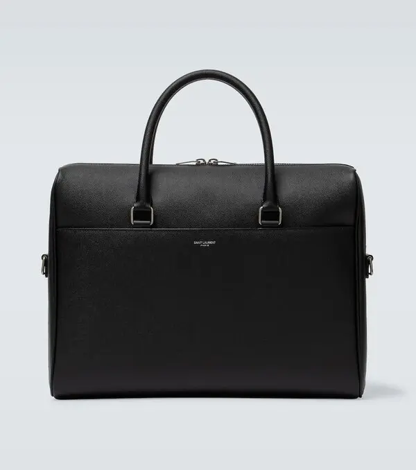 Saint Laurent Duffle Leather Briefcase - Black