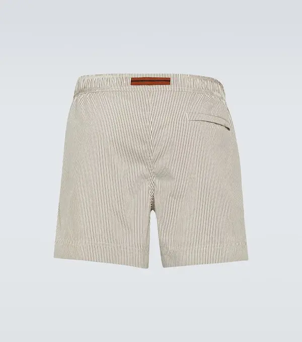 Zegna Striped Swim Trunks - White