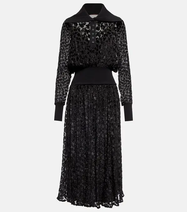 Tory Burch Velvet Devore Midi Dress