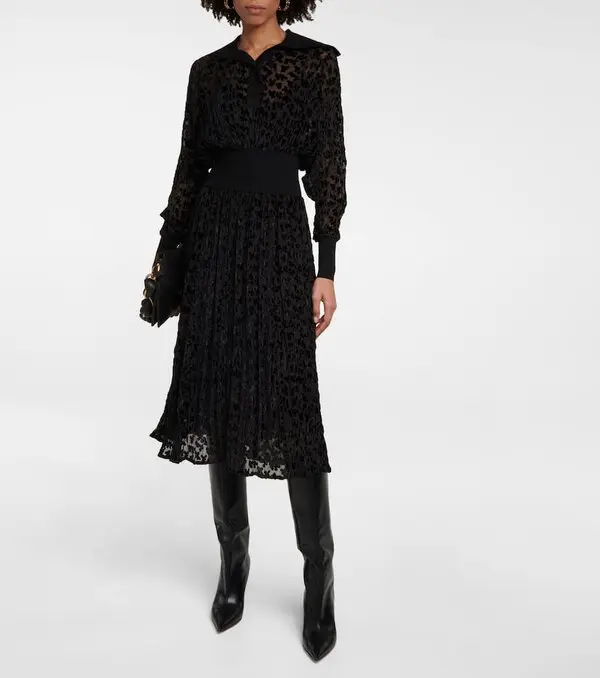 Tory Burch Velvet Devore Midi Dress