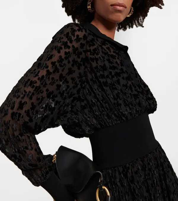 Tory Burch Velvet Devore Midi Dress