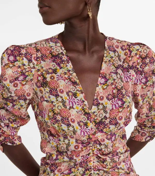 Isabel Marant Celina Floral Silk-blend Minidress