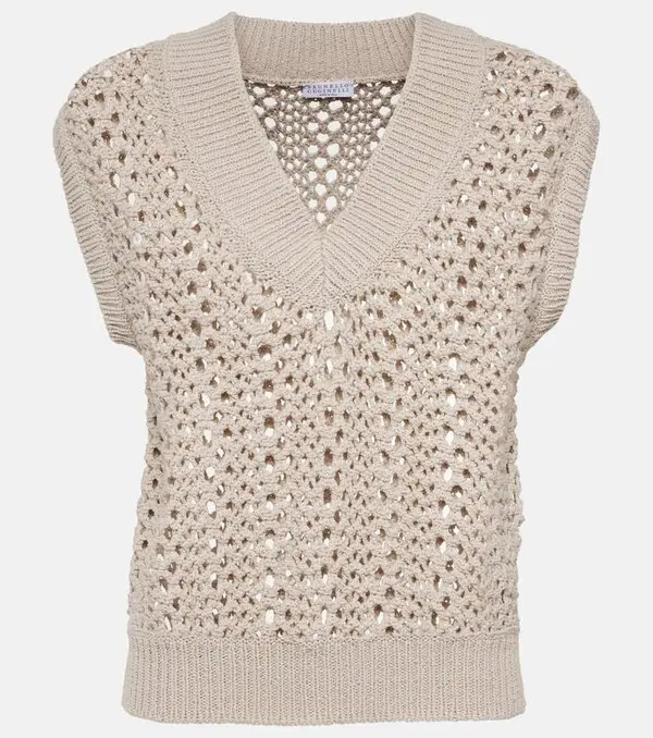 Brunello Cucinelli Open-knit Sweater Vest