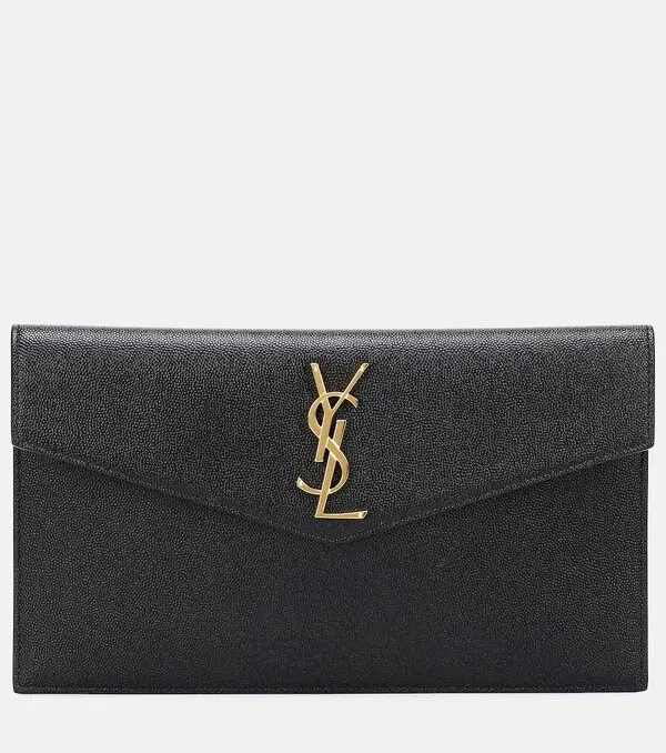 Saint Laurent Uptown Leather Clutch - Black