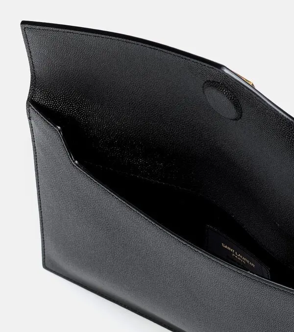 Saint Laurent Uptown Leather Clutch - Black