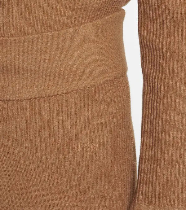 FRAME Ribbed-knit Cotton-blend Flared Pants