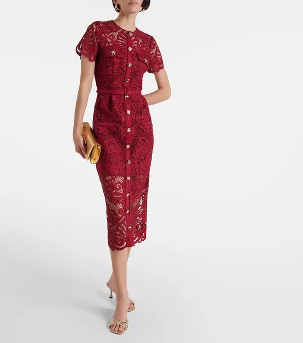 SELF-PORTRAIT Lace Midi Dress