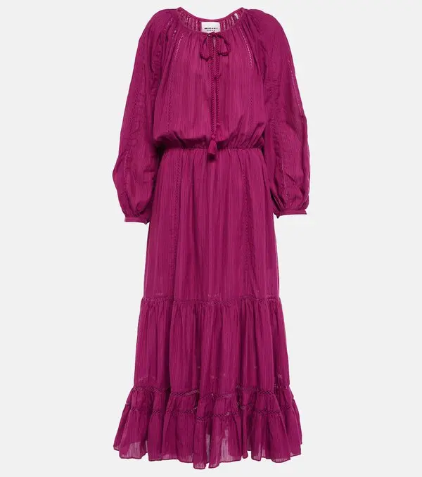 MARANT ETOILE Latifa" Cotton And Linen-blend Midi Dress