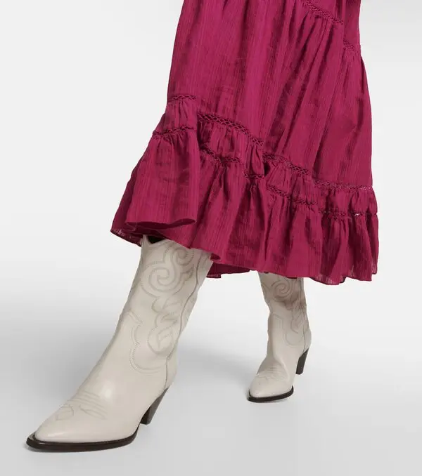 MARANT ETOILE Latifa" Cotton And Linen-blend Midi Dress