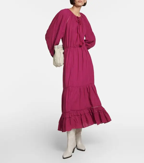 MARANT ETOILE Latifa" Cotton And Linen-blend Midi Dress