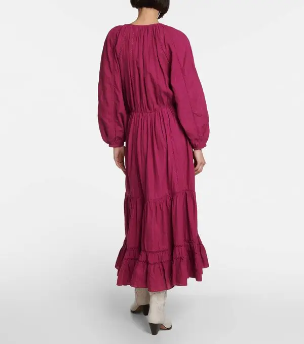MARANT ETOILE Latifa" Cotton And Linen-blend Midi Dress