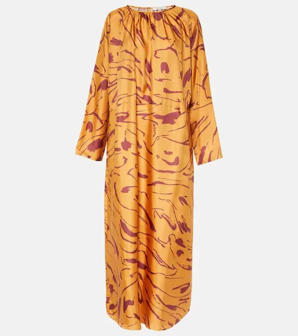 Asceno Valencia Printed Maxi Dress