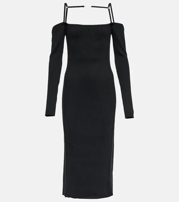 Jacquemus La Robe Sierra Midi Dress - Black