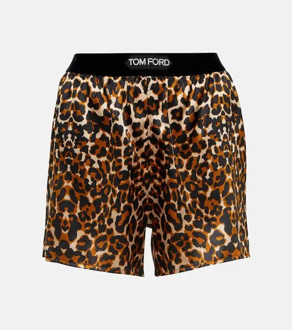 TOM FORD Leopard-print Silk Shorts