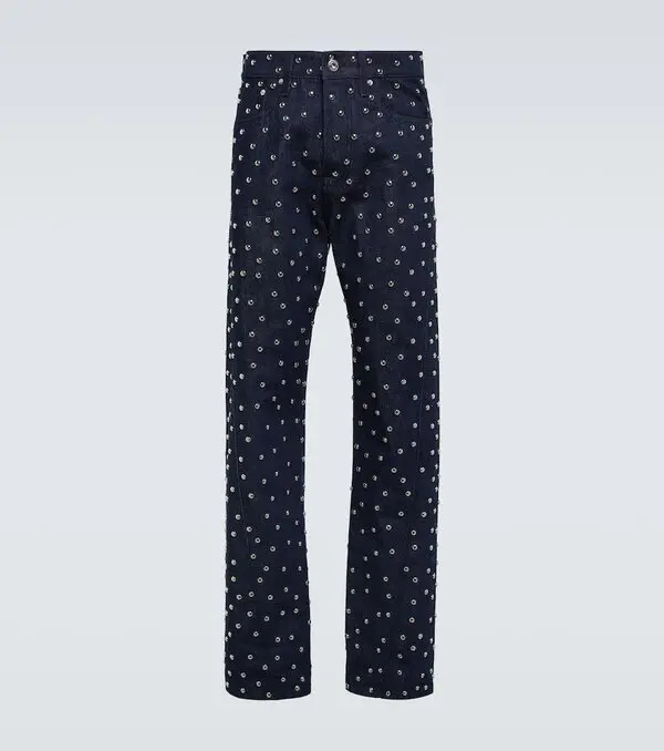 LANVIN Studded Straight Leg Jeans