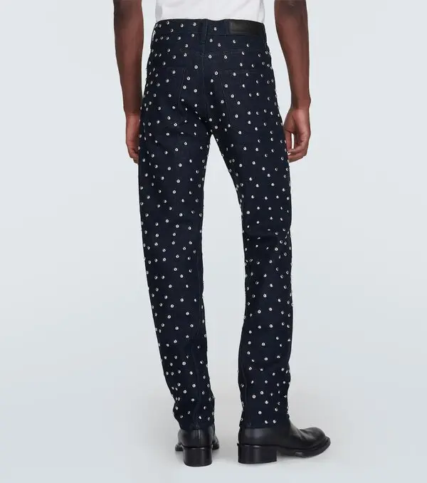 LANVIN Studded Straight Leg Jeans
