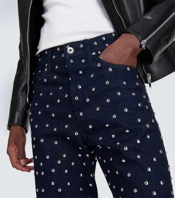 LANVIN Studded Straight Leg Jeans