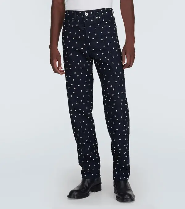 LANVIN Studded Straight Leg Jeans