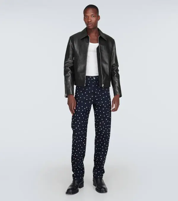 LANVIN Studded Straight Leg Jeans